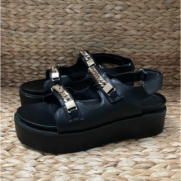 ASOS | Shoes | Asos Flat Form Black Sandals | Poshmark